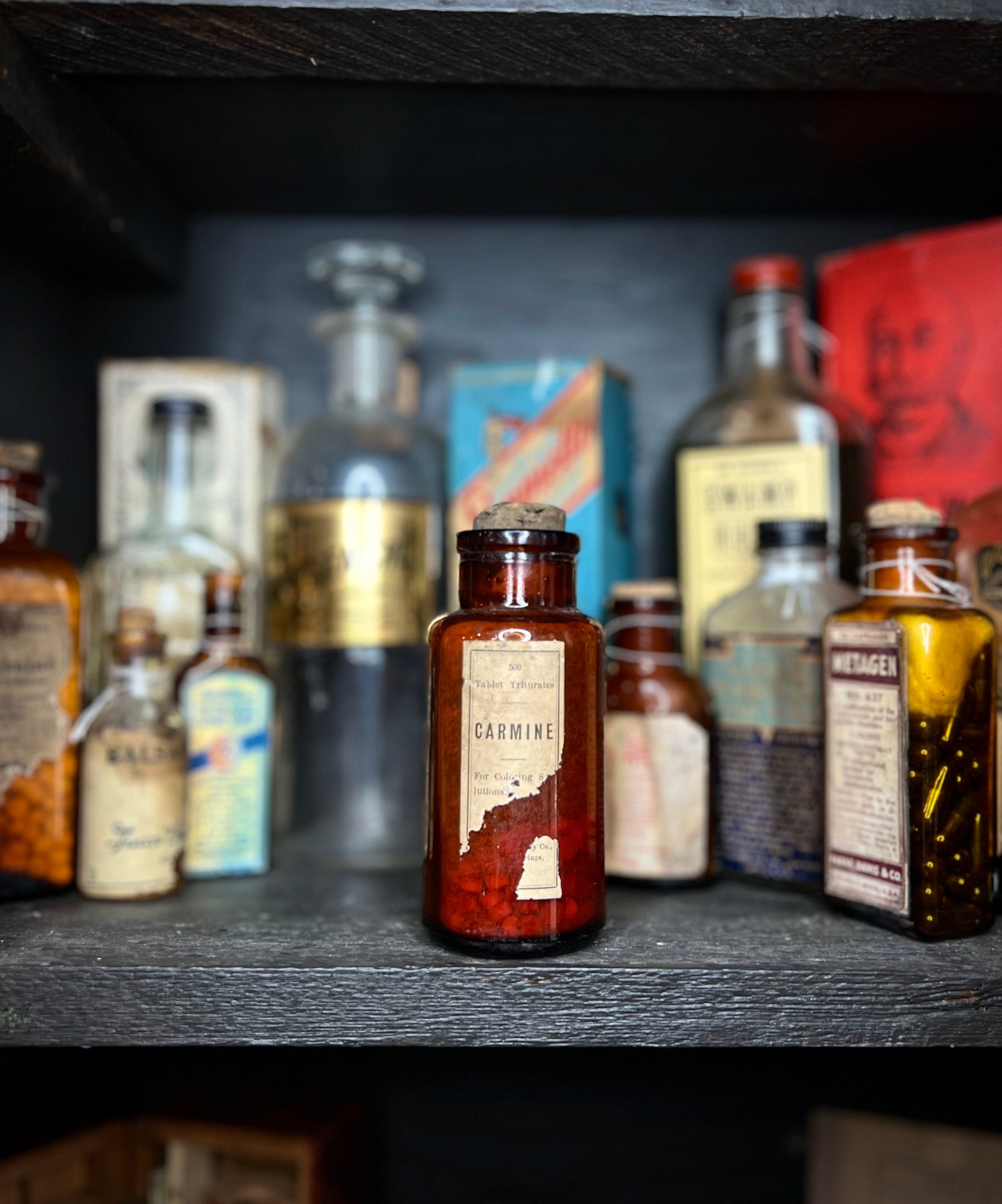 Carmine Tablets With Contents | The Wunderkammer Olde Curiosities Shoppe